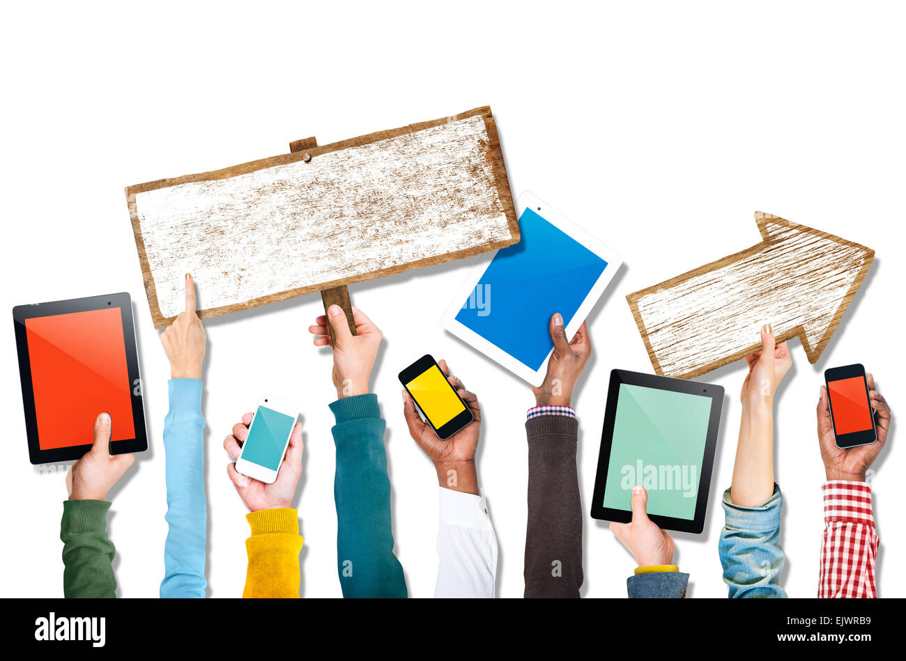 Hands with devices hi-res stock photography and images - Alamy