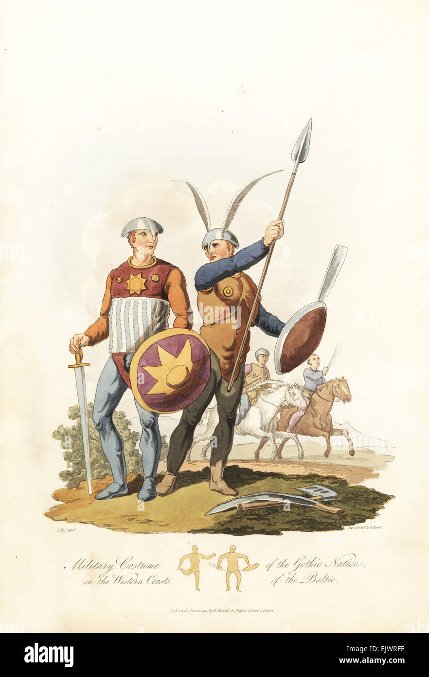 Military costume of the Gothic Nations on the western coast of the ...