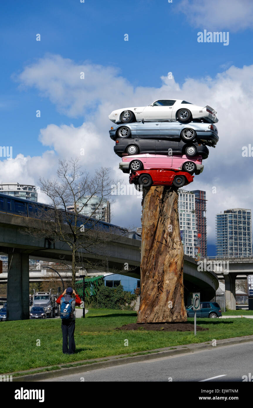 Public art installation titled Trans Am Totem in Vancouver, British ...