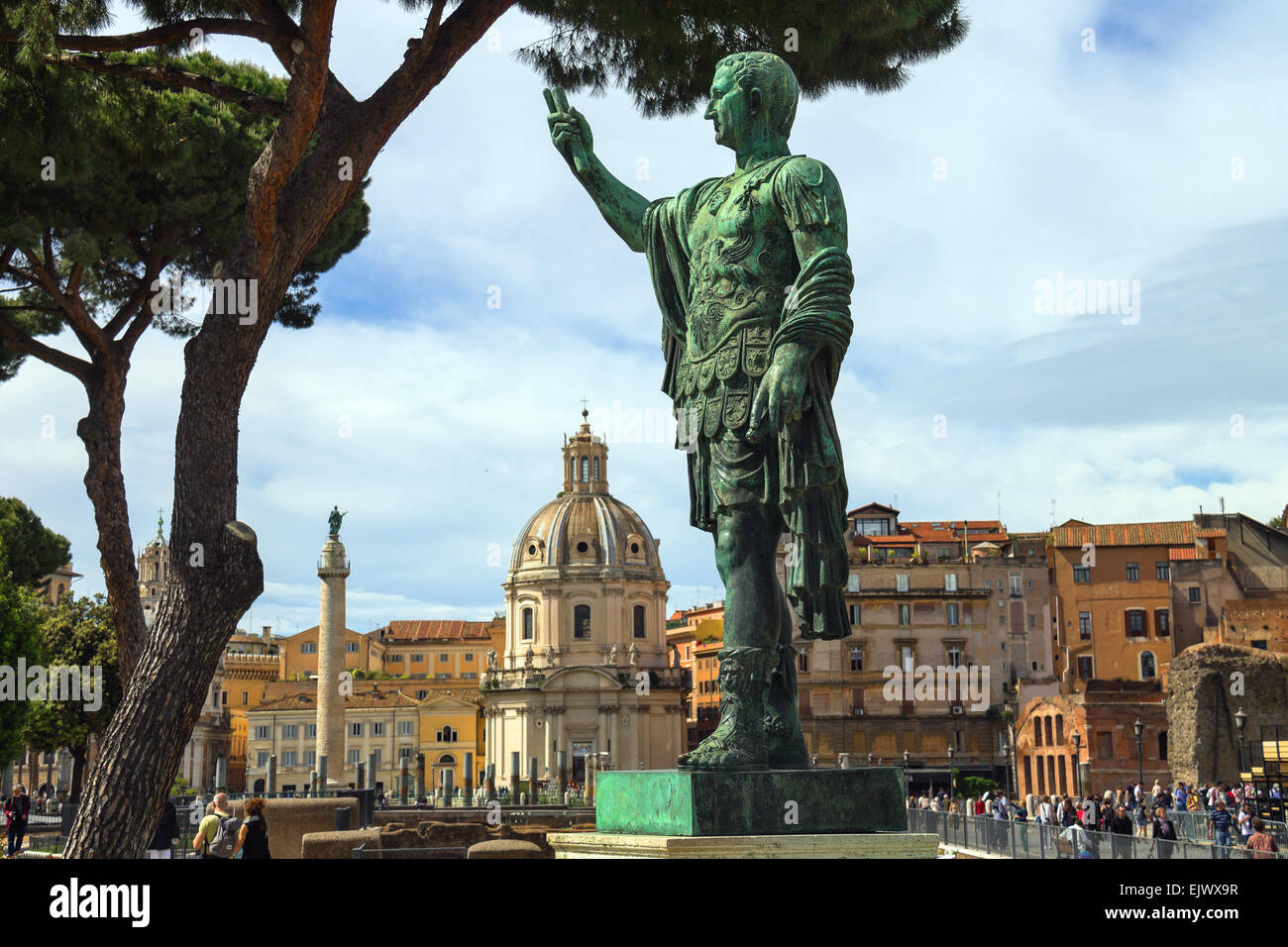ROME, ITALY - MAY 04, 2014: Statue of Emperor Marcus Nerva in Rome ...