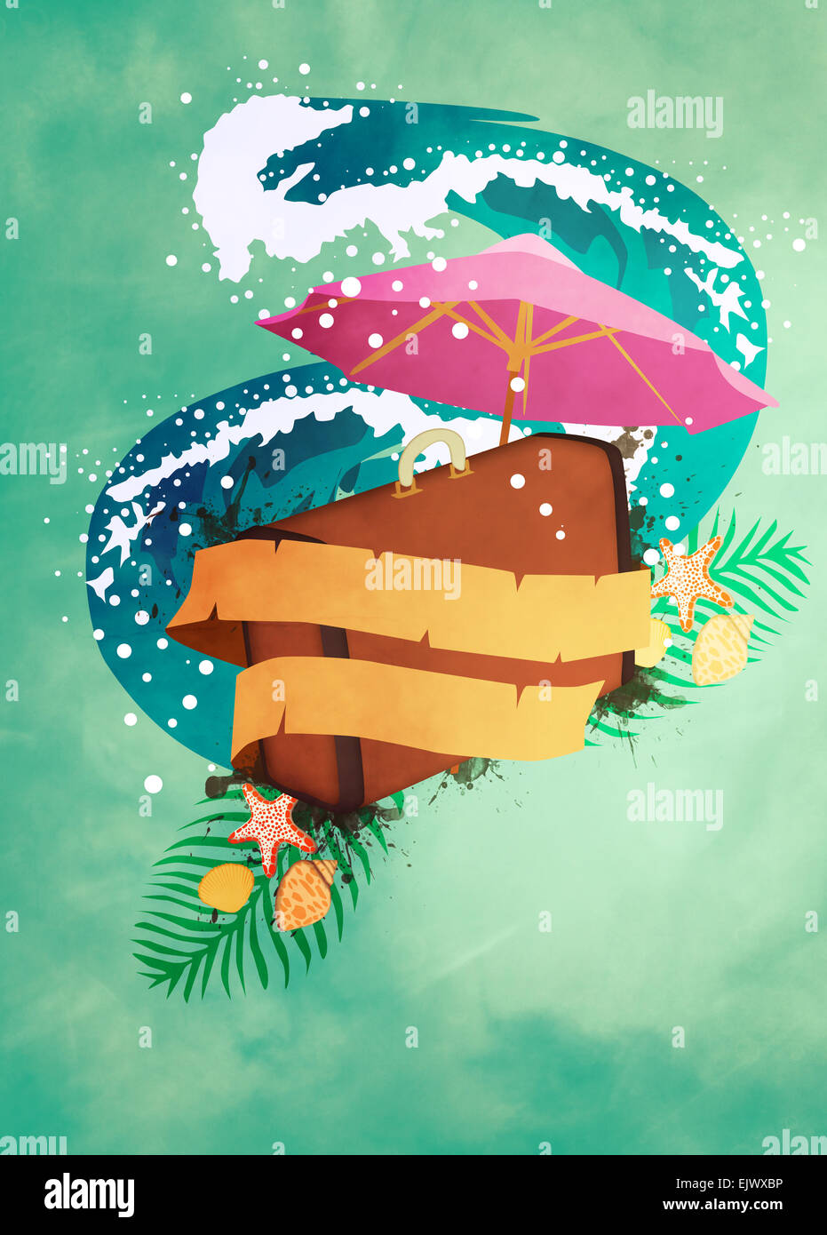 Summer travel invitation advert background with empty space Stock Photo ...