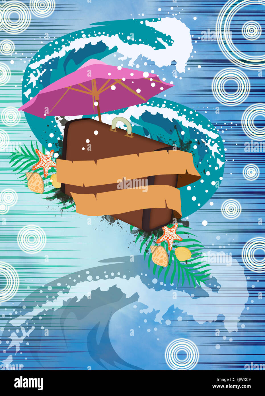 Summer travel invitation advert background with empty space Stock Photo ...