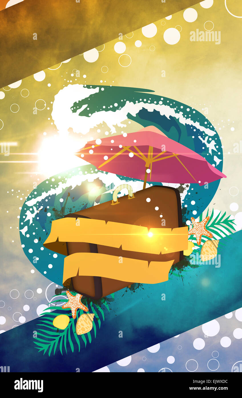 Summer travel invitation advert background with empty space Stock Photo ...