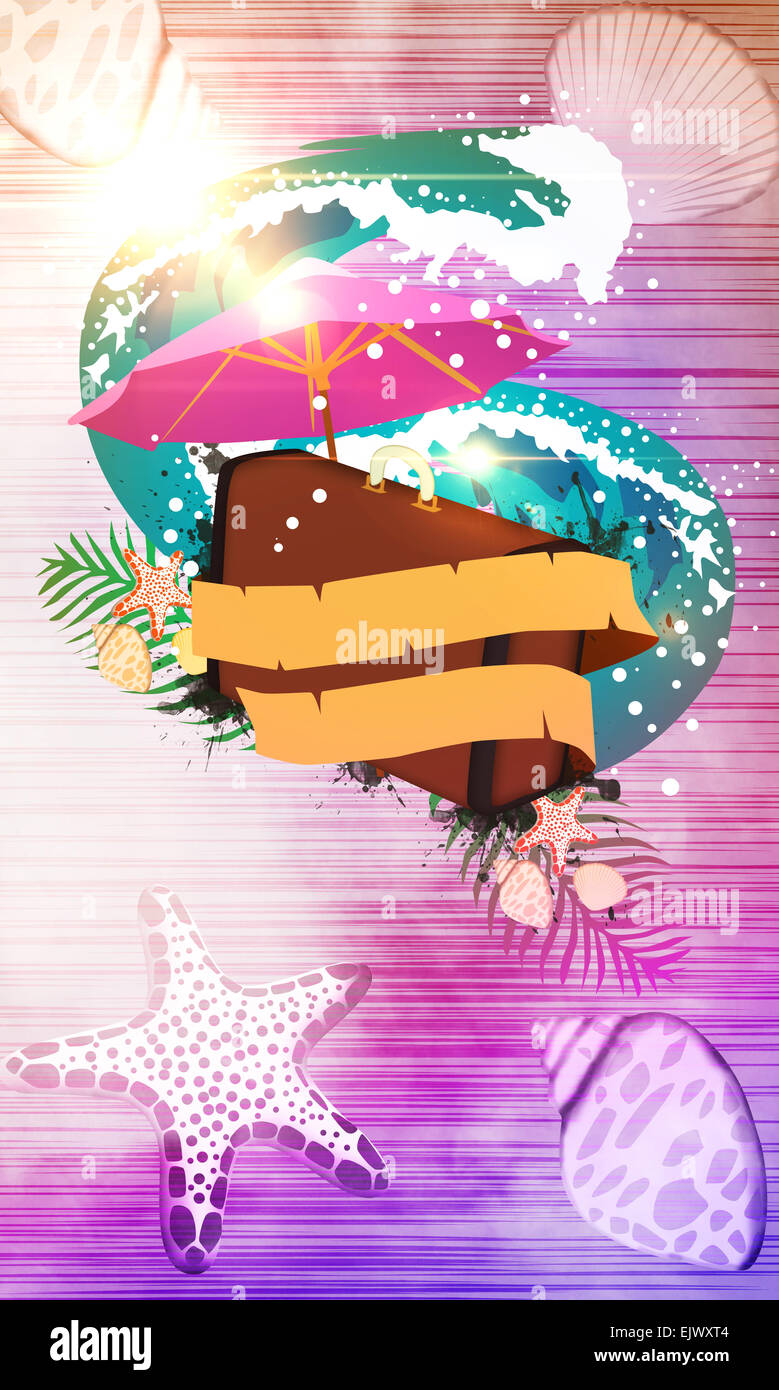 Summer travel invitation advert background with empty space Stock Photo ...