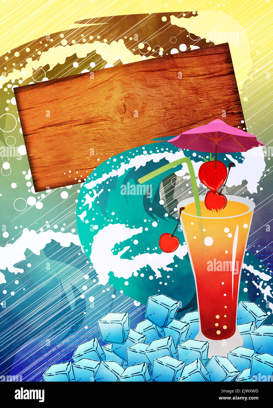 Cocktail party invitation advert background with empty space Stock ...