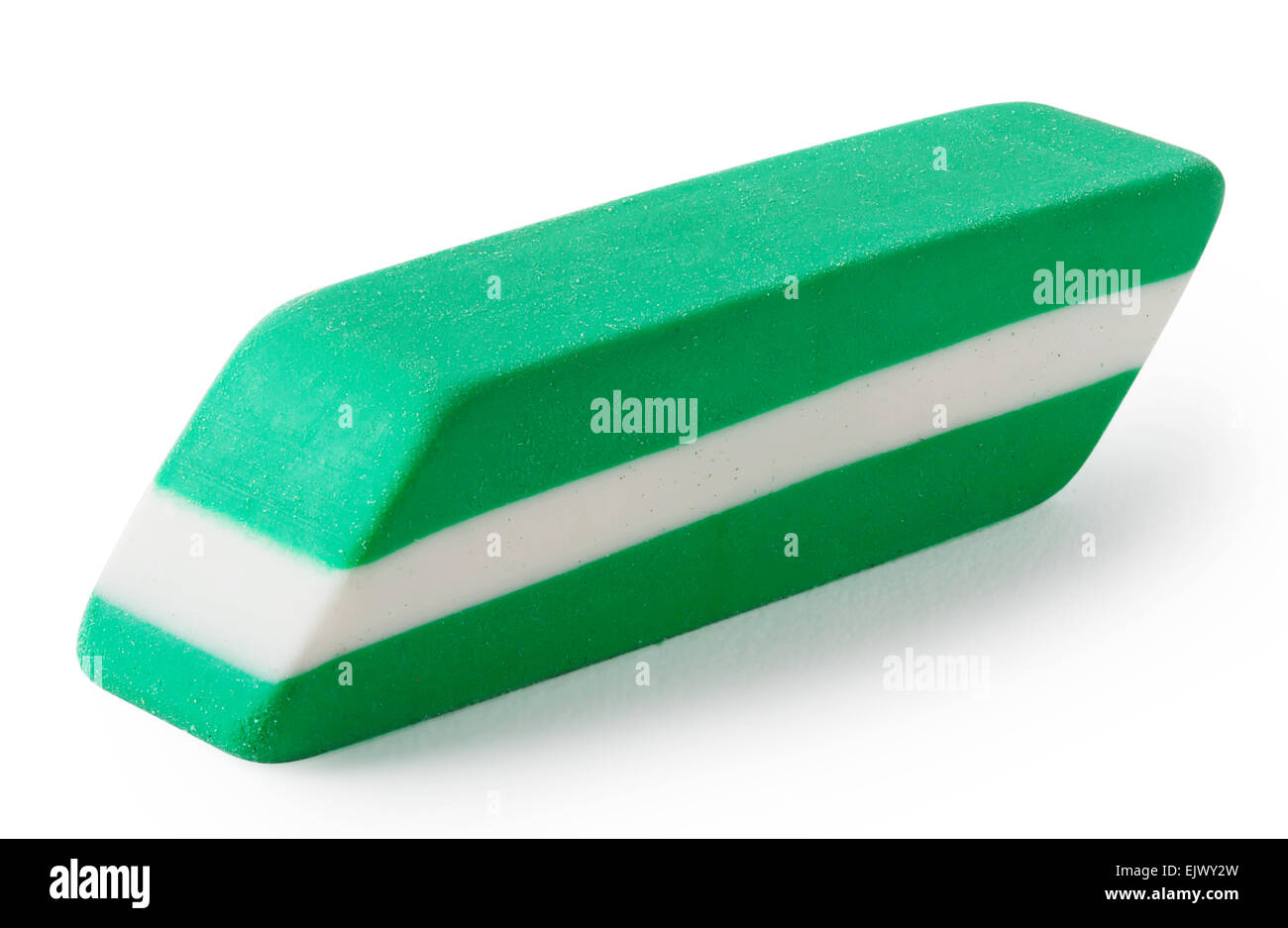Green with white eraser isolated on white background Stock Photo - Alamy