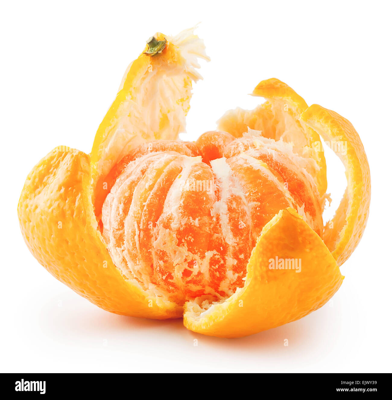 Peeled ripe tangerine isolated on white background Stock Photo - Alamy
