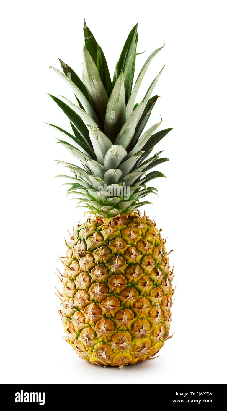 Ripe juicy pineapple isolated on white background Stock Photo - Alamy