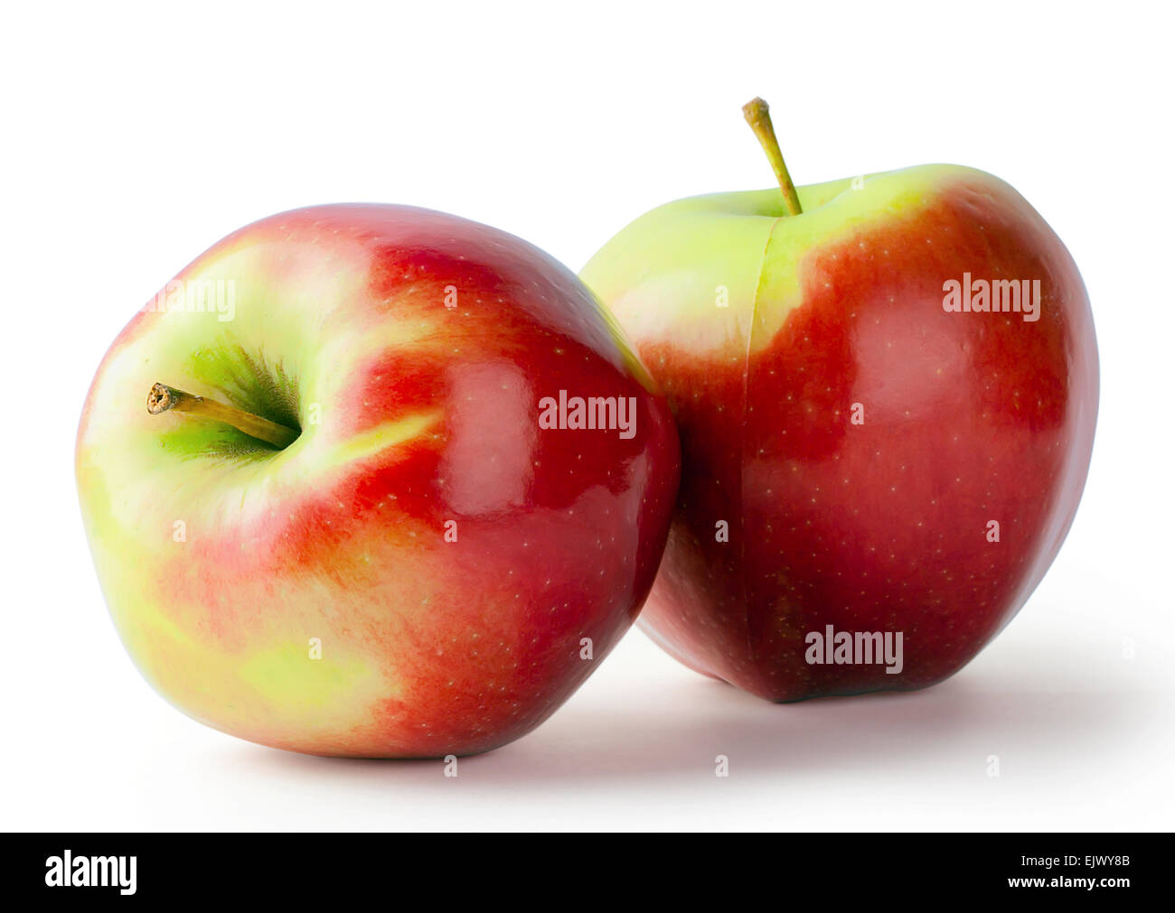 Two ripe red apples isolated on white background Stock Photo - Alamy
