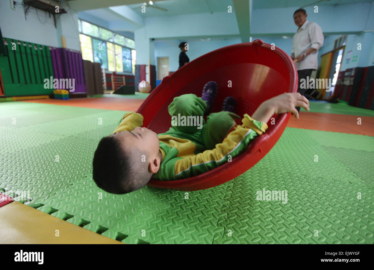 Ganzhou, China's Jiangxi Province. 1st Apr, 2015. An autistic child ...
