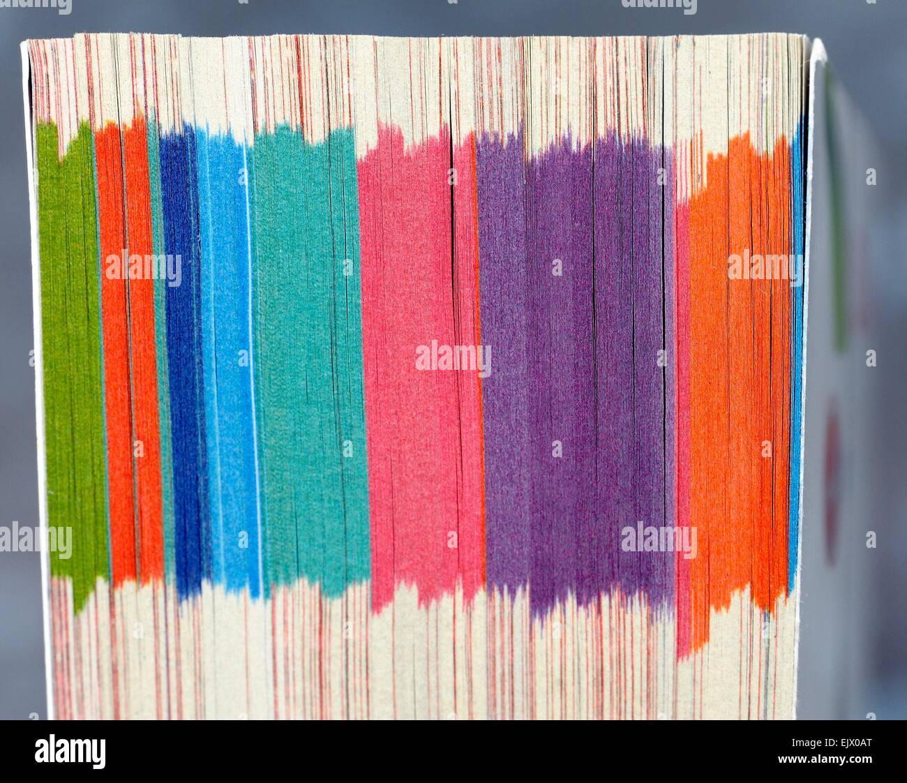 Close up of Color coded indexing on a Argos Catalogue Stock Photo - Alamy