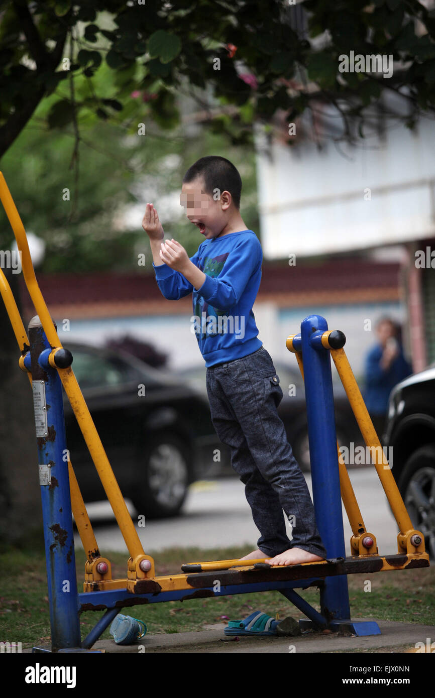 Ganzhou, China's Jiangxi Province. 1st Apr, 2015. An autistic child ...