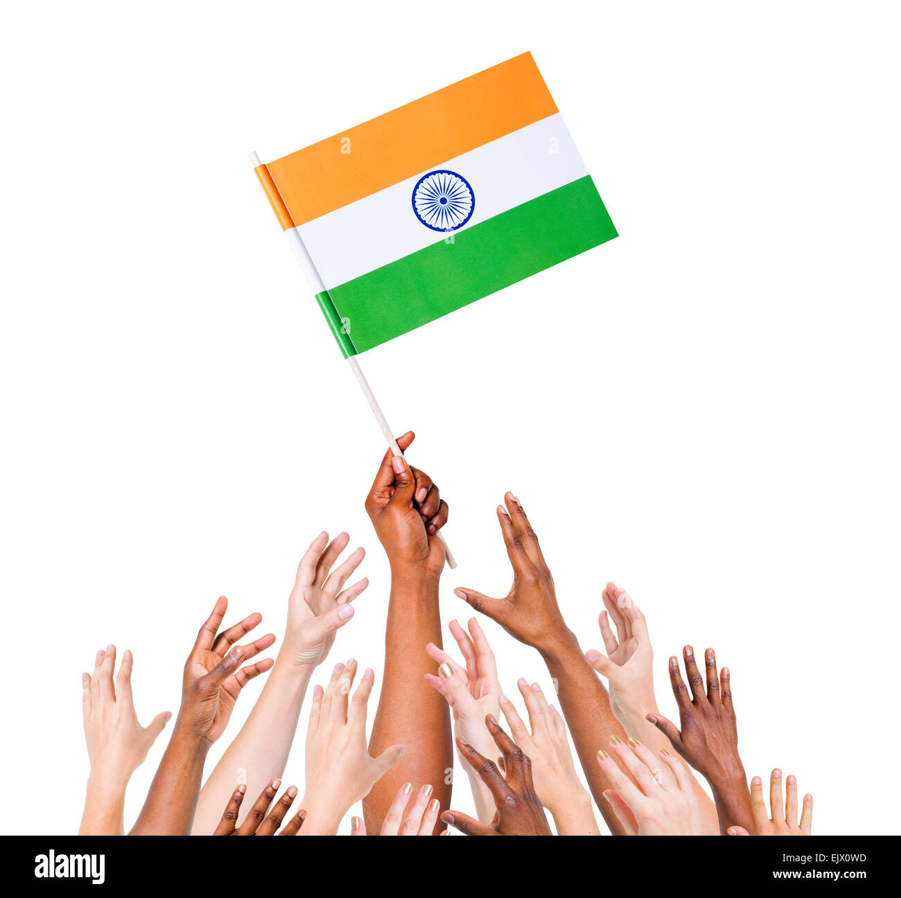 India flag hand on hi-res stock photography and images - Alamy