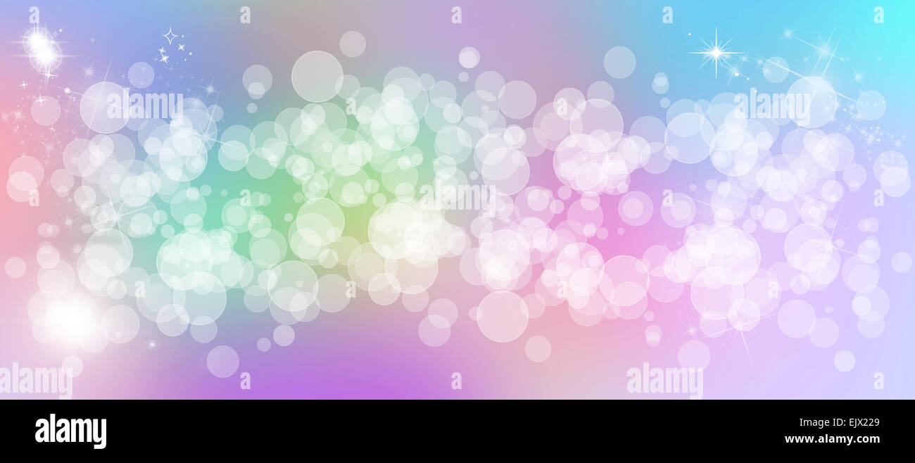 Gentle multicolored bokeh sparkly website header/banner Stock Photo - Alamy