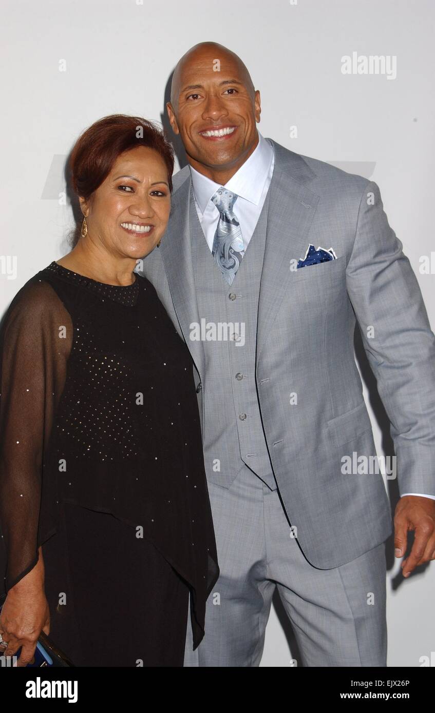 Hollywood, California, USA. 1st Apr, 2015. Dwayne Johnson & Mother ...