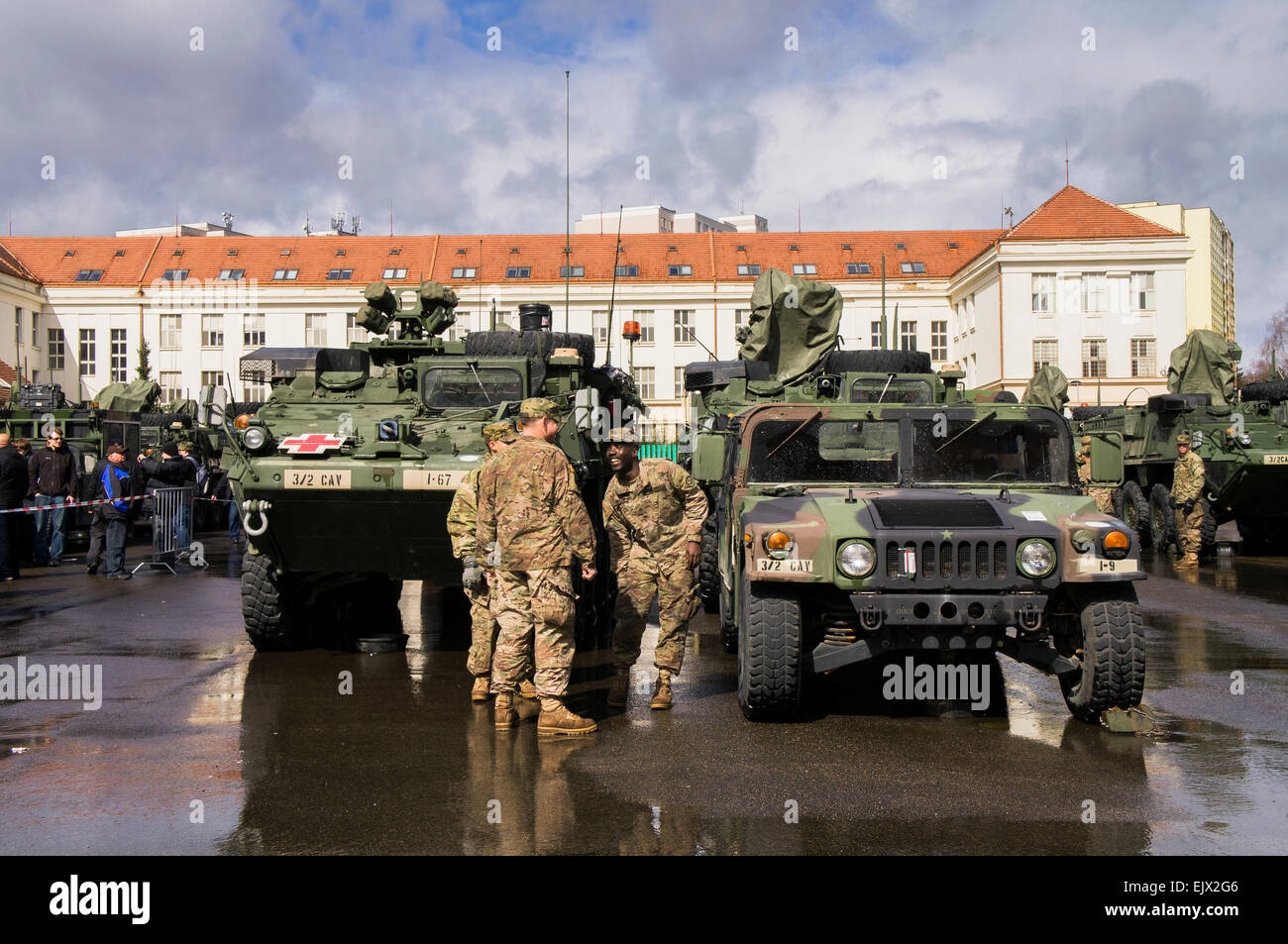 soldiers U.S. army "Dragoon Ride" convoy armored fighting vehicle ...