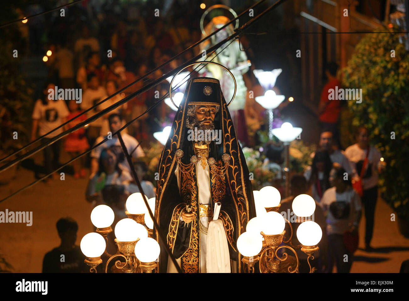 Pampanga, Philippines. 01st Apr, 2015. A replica of St. Joseph is ...