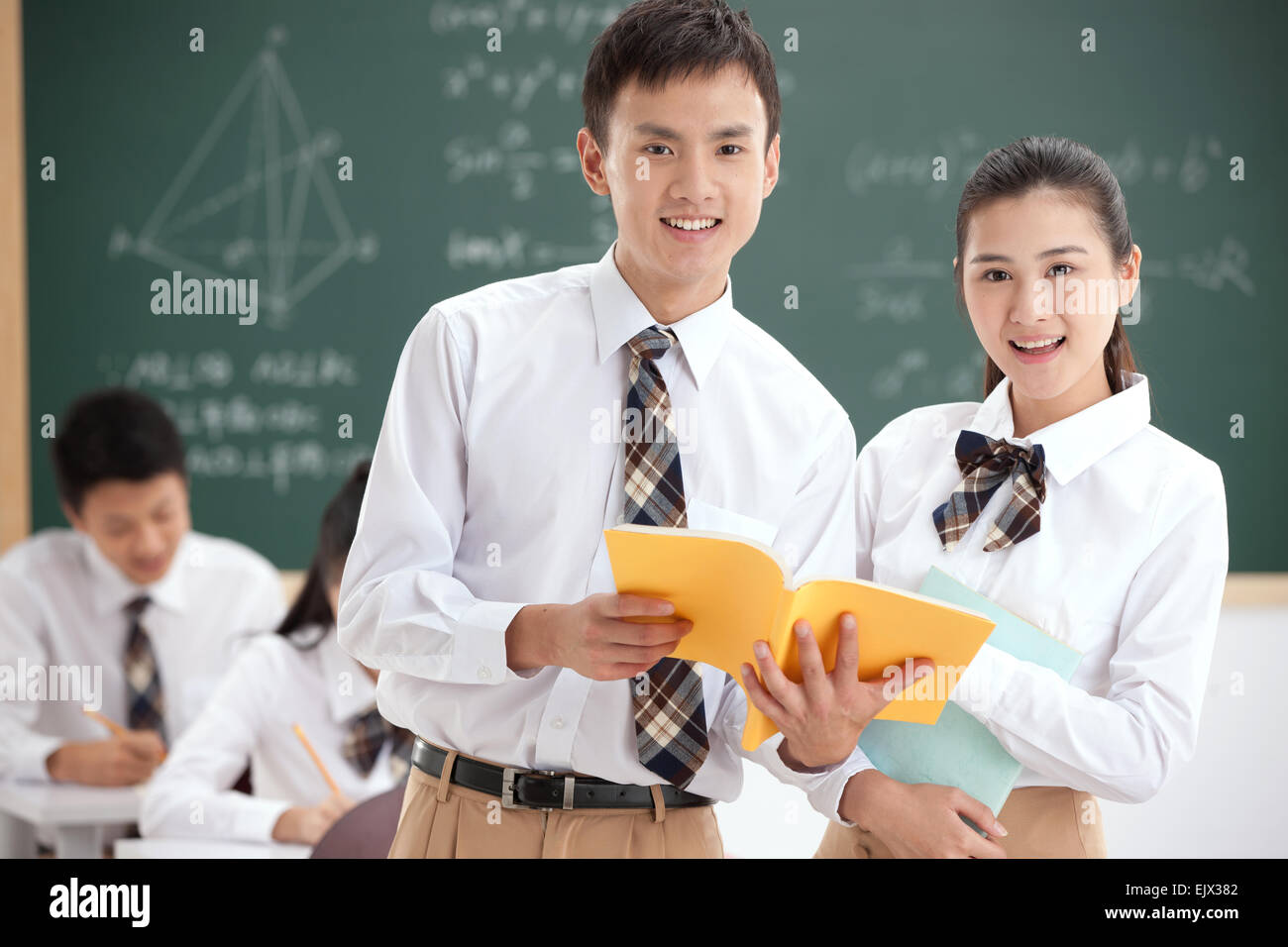 Learning in the classroom of senior high school students Stock Photo ...