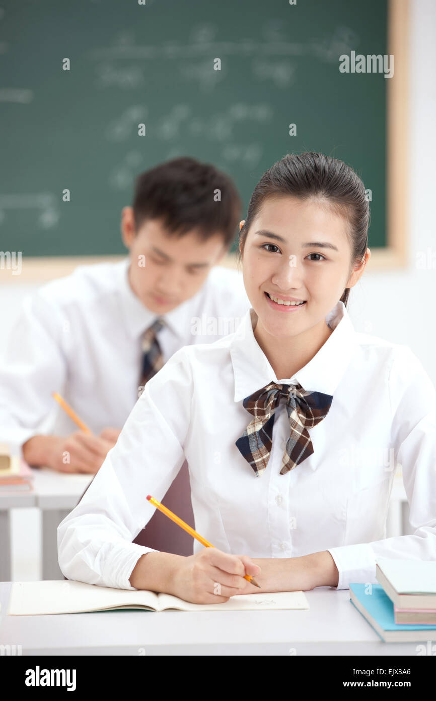 Learning in the classroom of senior high school students Stock Photo ...