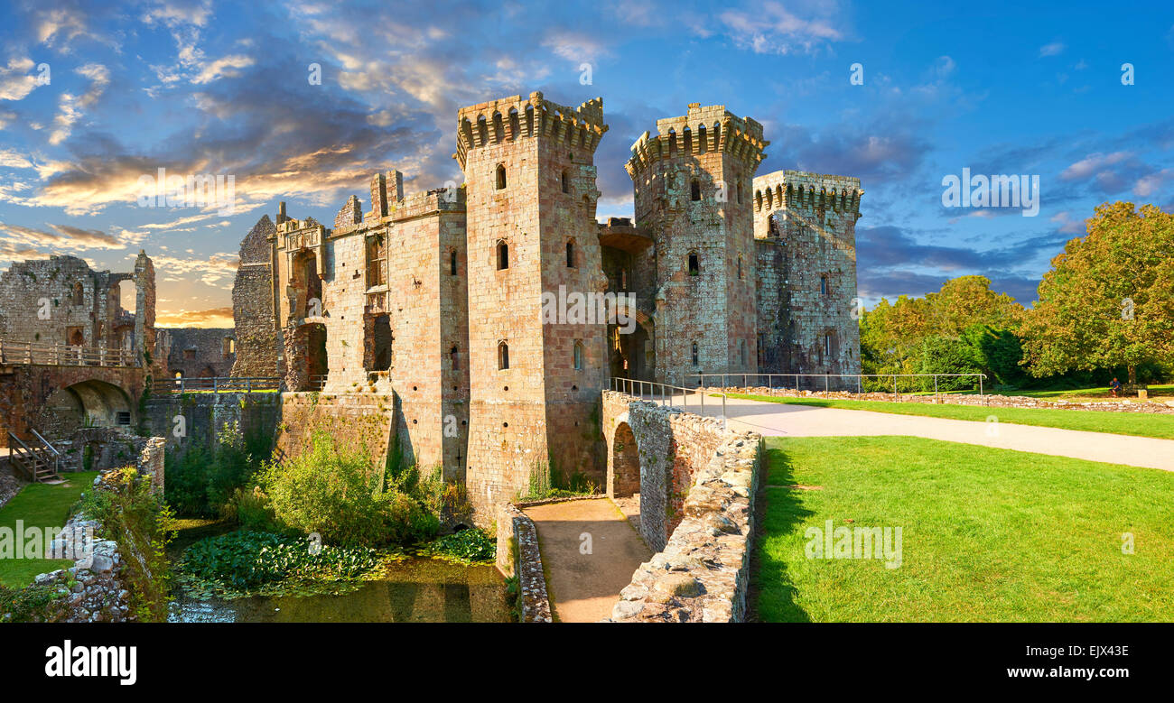 Raglan Castle, Castell Rhaglan, late medieval castle built in the mid ...