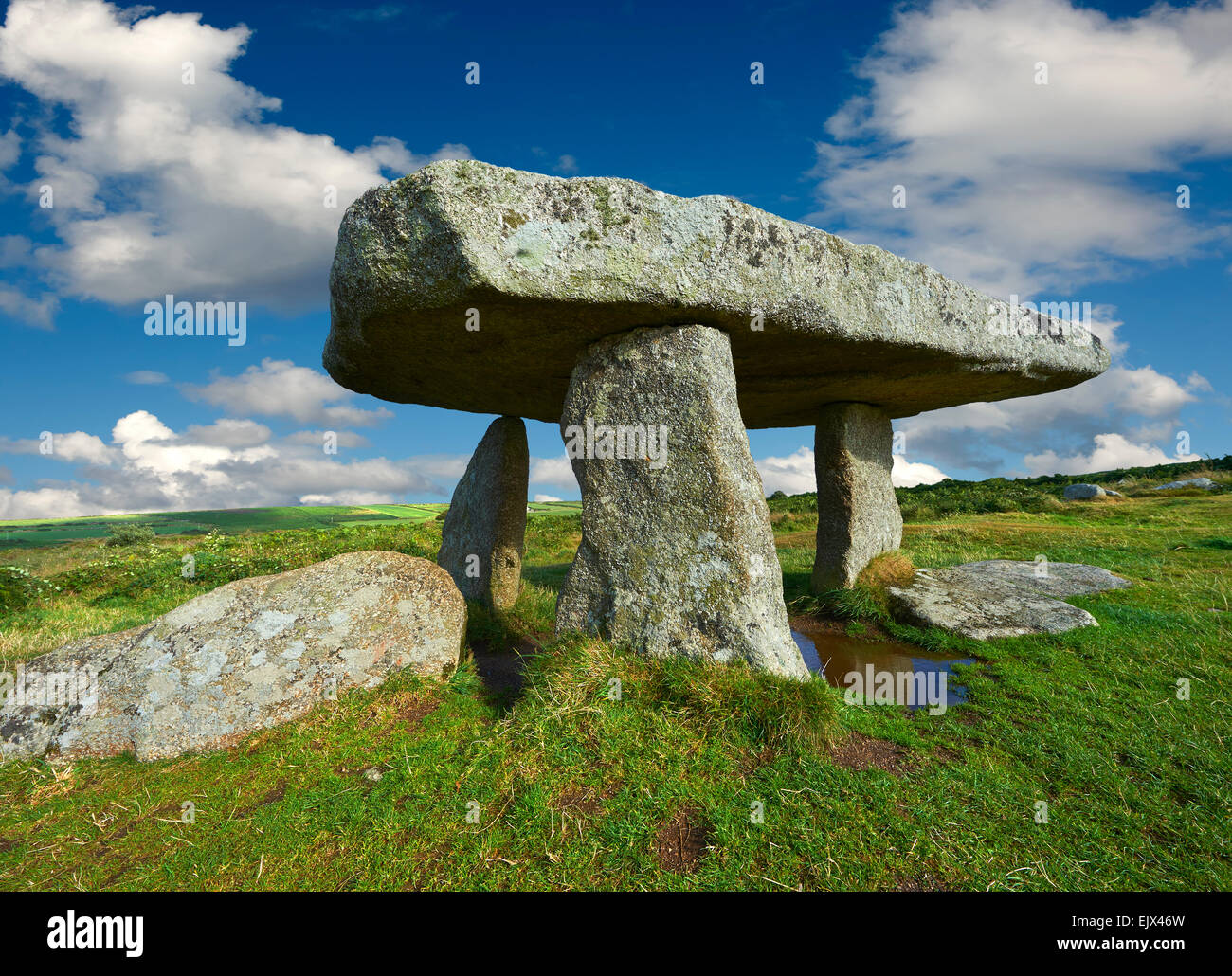Lanyon Quoit, megalithic burial dolmen from the Neolithic period, circa ...