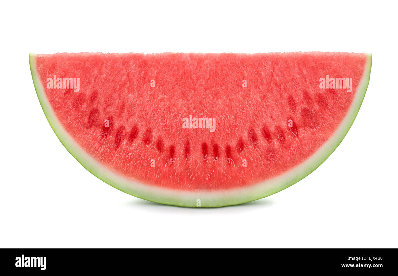 Watermelon slice on white background Stock Photo - Alamy