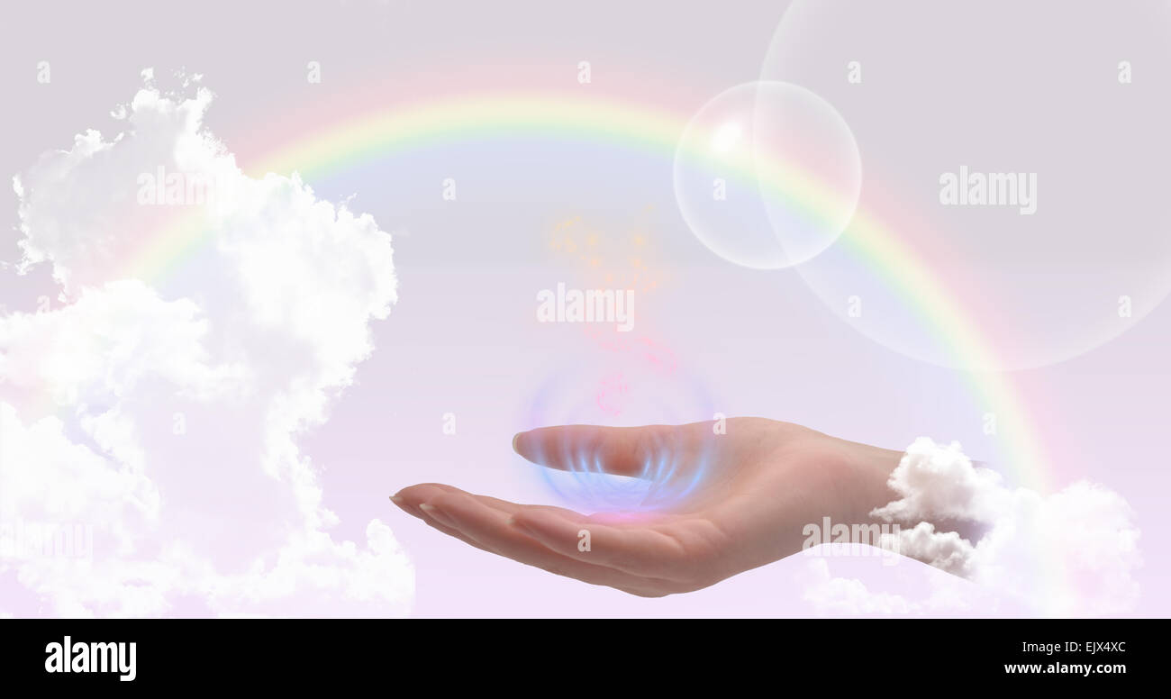 Healing hand website header/banner Stock Photo - Alamy