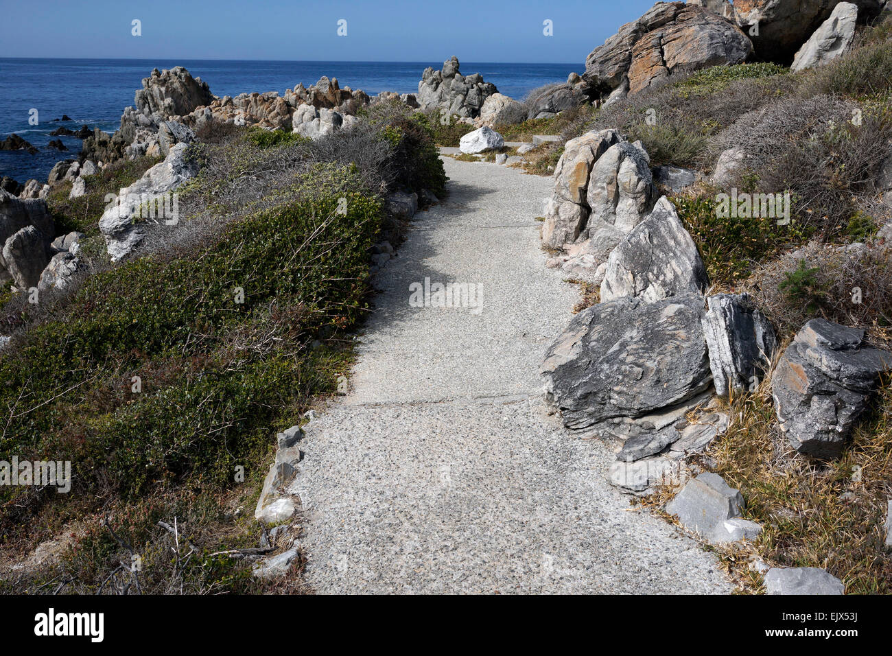 Footpath along the coastline at small town of Kleinmond , Overberg ...