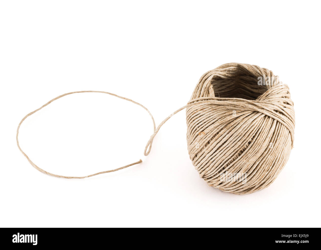 Ball of strong brown string over white background Stock Photo - Alamy