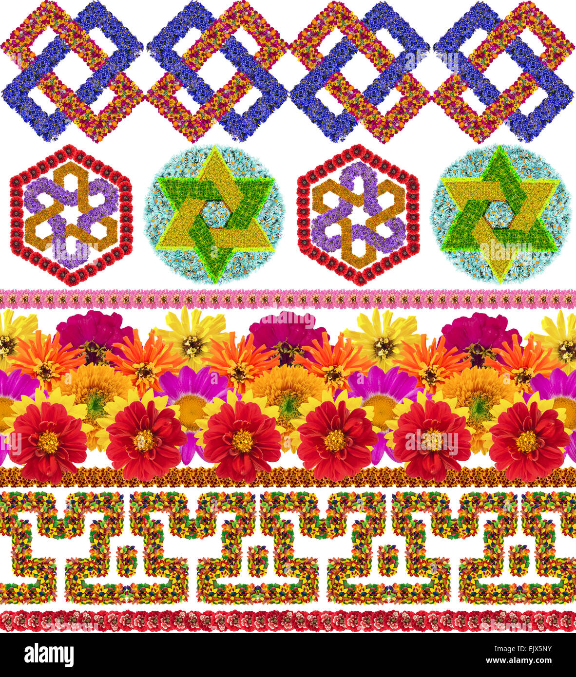 Very simple national traditional decorative patterns made from fresh ...