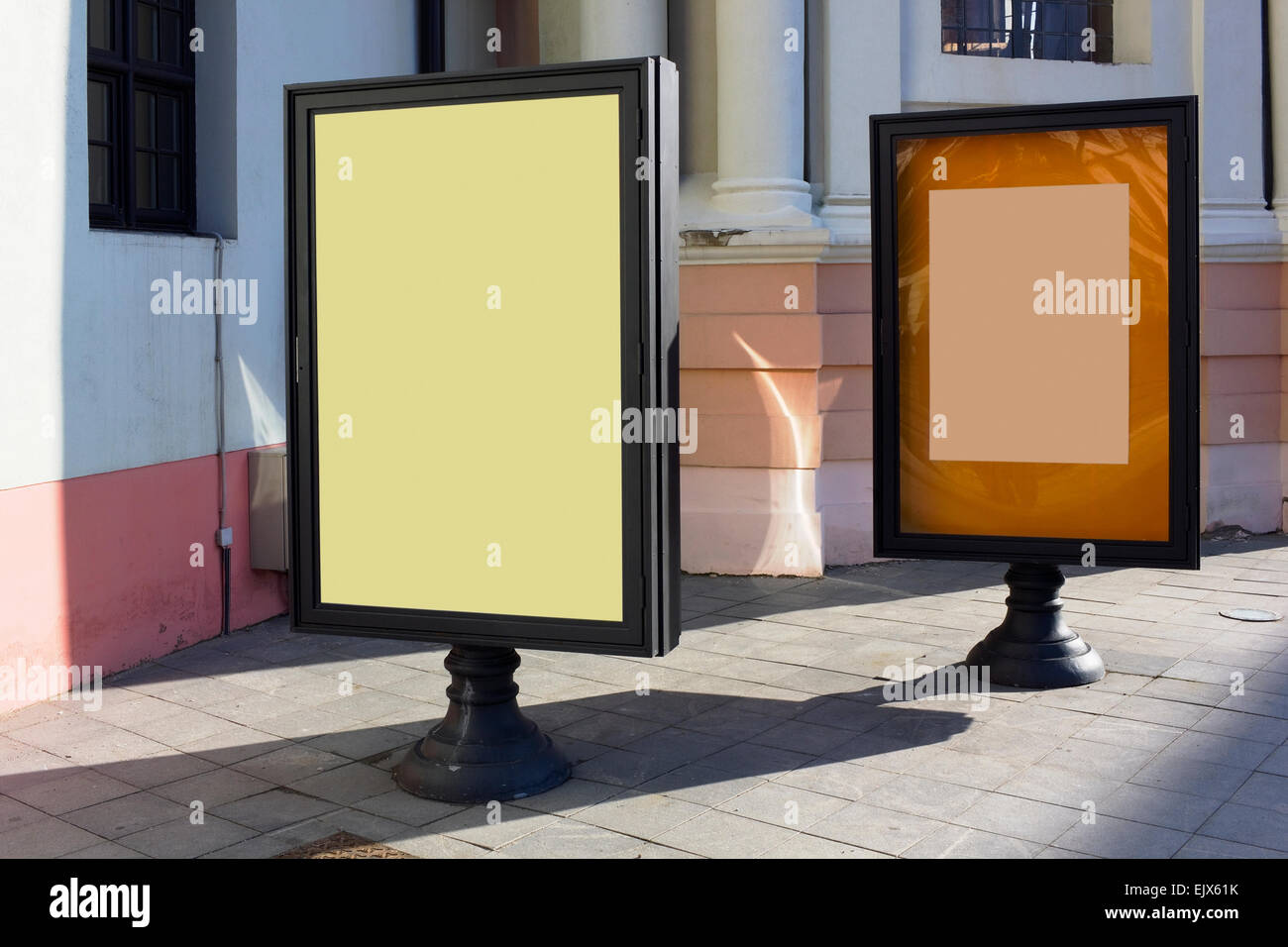Blank metal advertising stands hi-res stock photography and images - Alamy