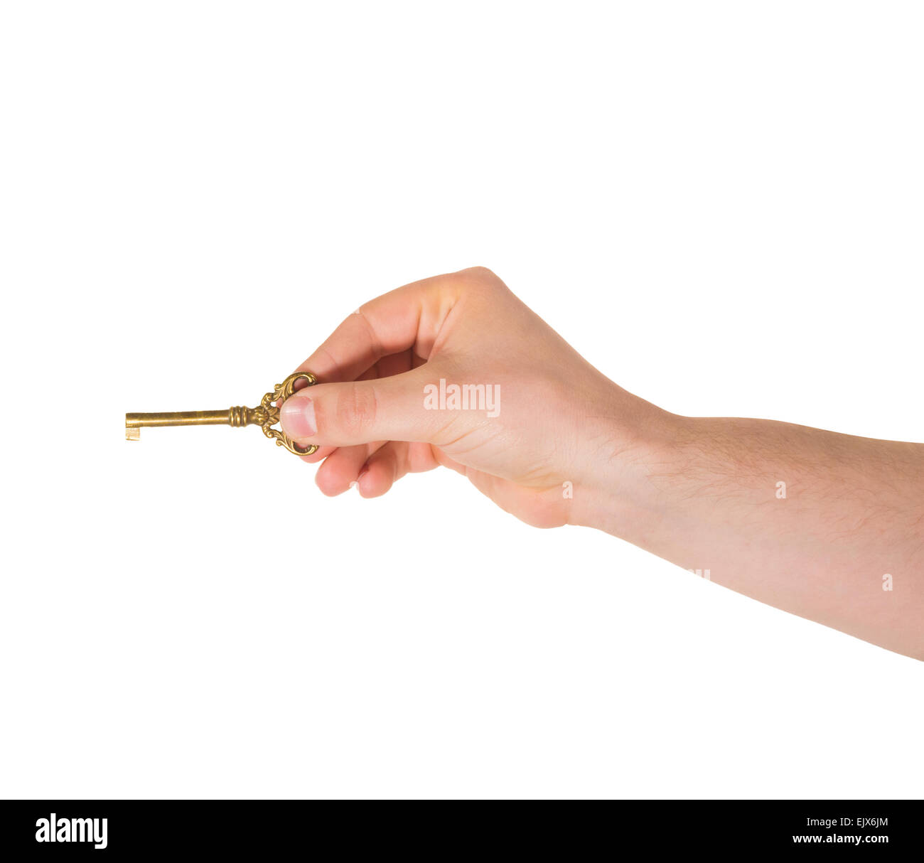 Hand holding a key isolated Stock Photo - Alamy