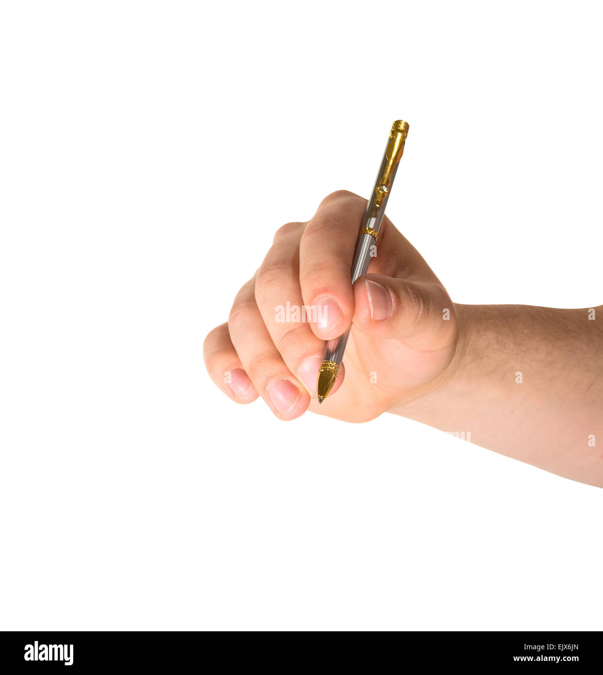 Hand holding a pen isolated Stock Photo - Alamy