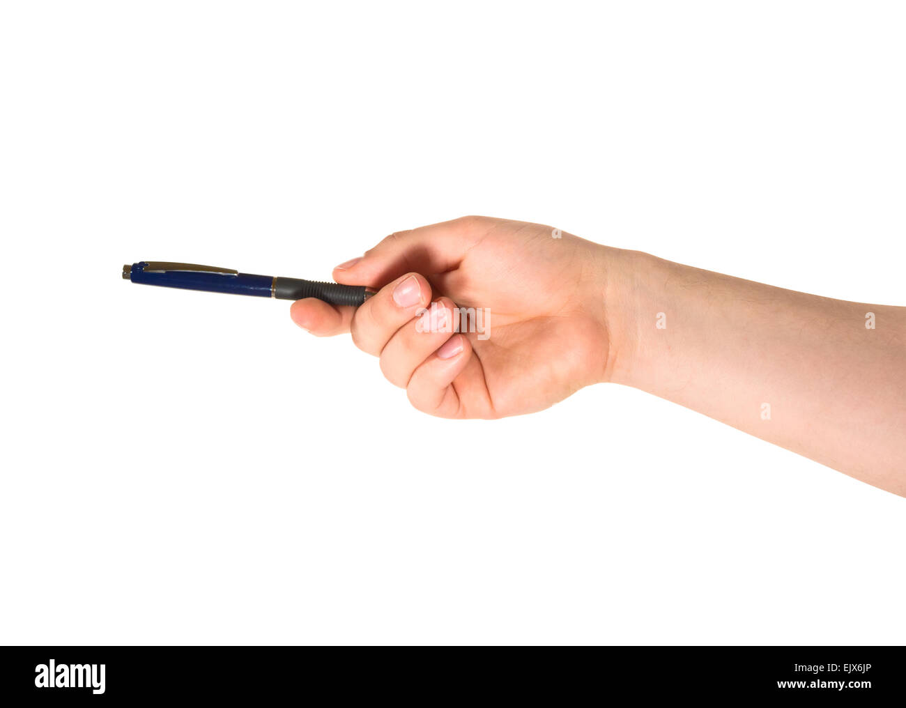 Hand holding a pen isolated Stock Photo - Alamy