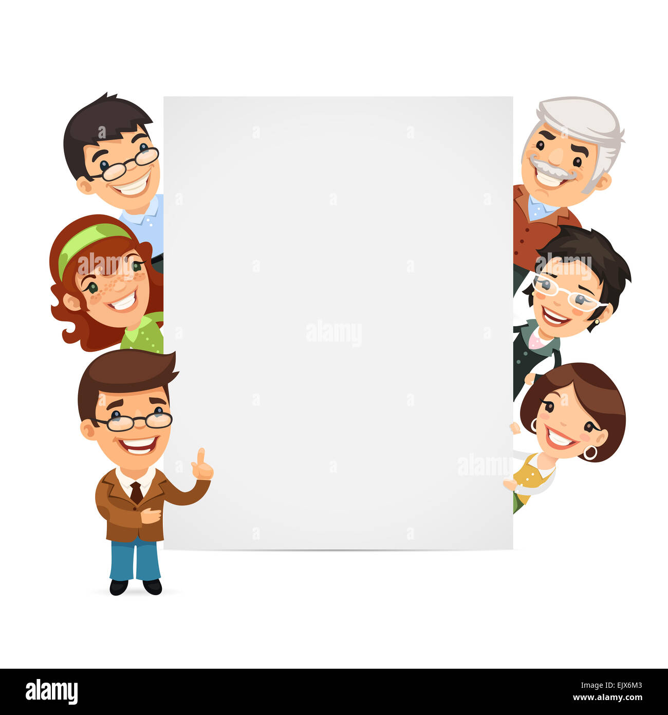 Teachers Presenting Empty Vertical Banner Stock Photo - Alamy