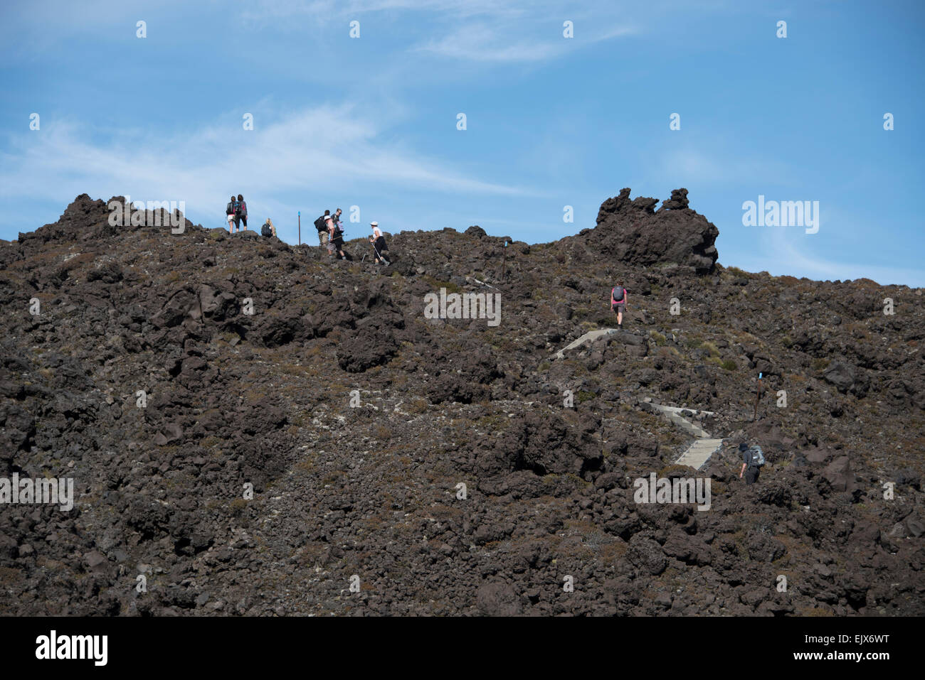 Tongariro Crossing, lava field New Zealand Stock Photo - Alamy