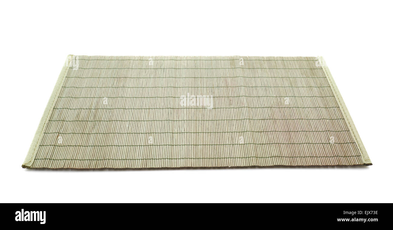 Bamboo straw serving mat isolated Stock Photo - Alamy