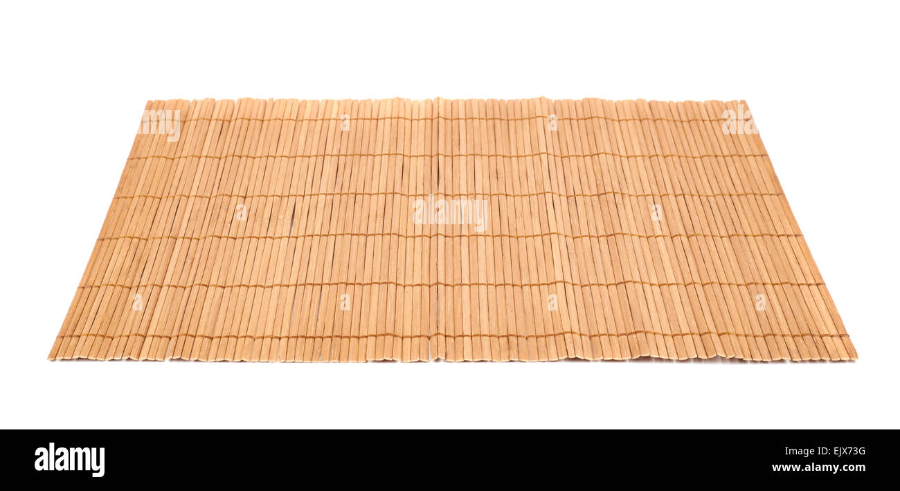 Bamboo straw serving mat isolated Stock Photo - Alamy