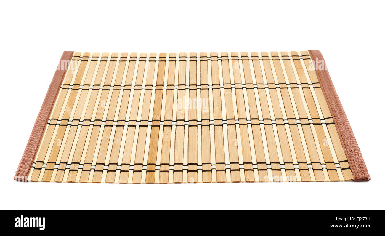 Bamboo straw serving mat isolated Stock Photo - Alamy