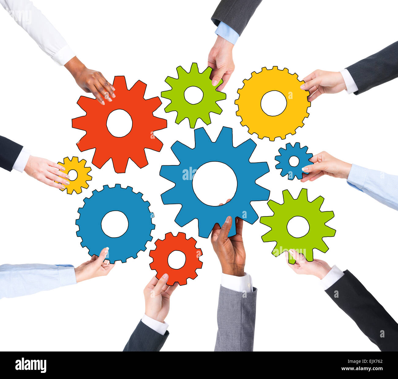 Teamwork collaboration unity corporate gear hi-res stock photography ...