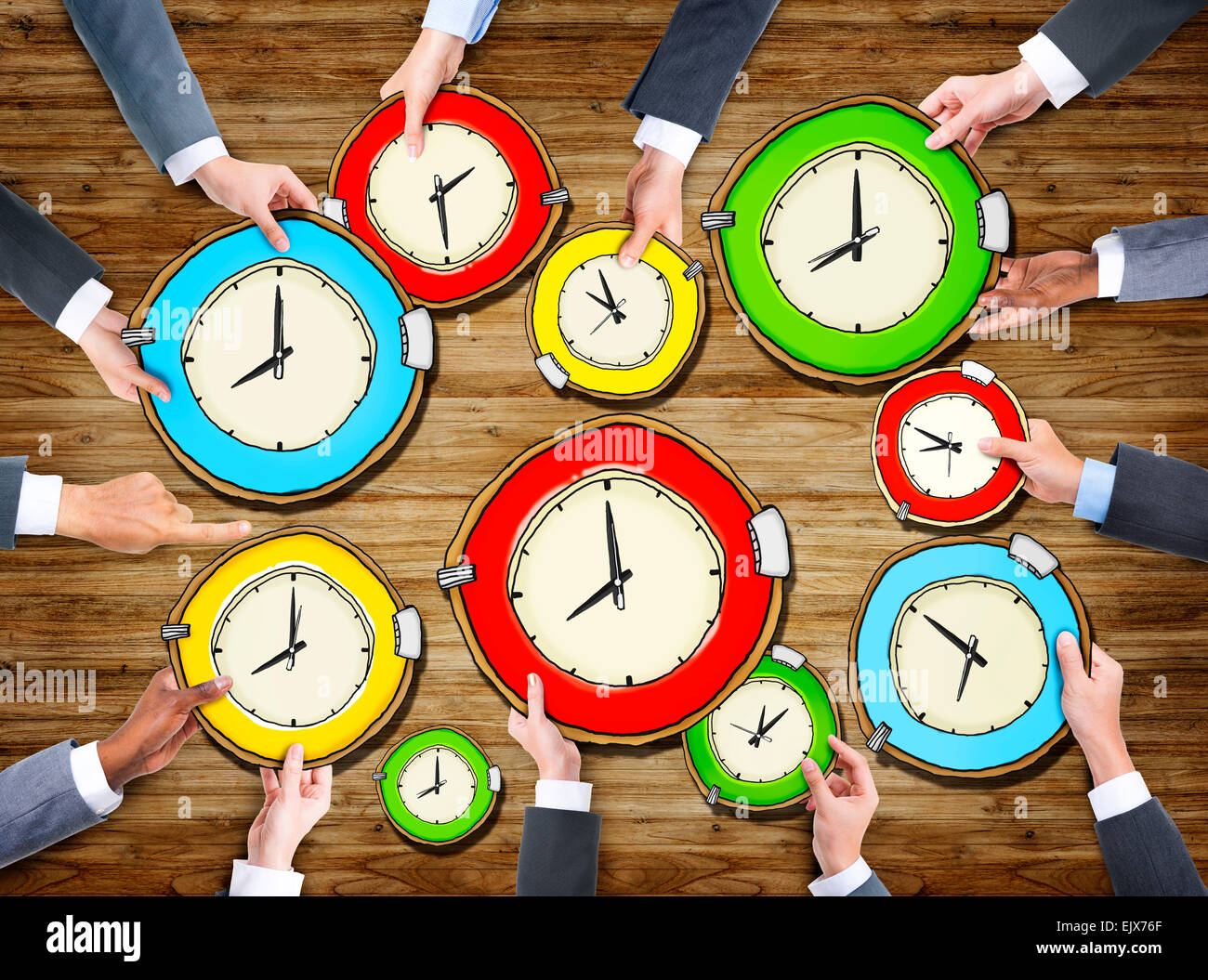 Multiethnic Group of Business People with Time Concept Stock Photo - Alamy