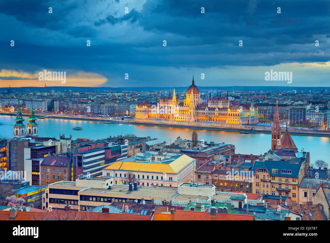 Budapest. Stormy weather over Budapest, capital city of Hungary Stock ...