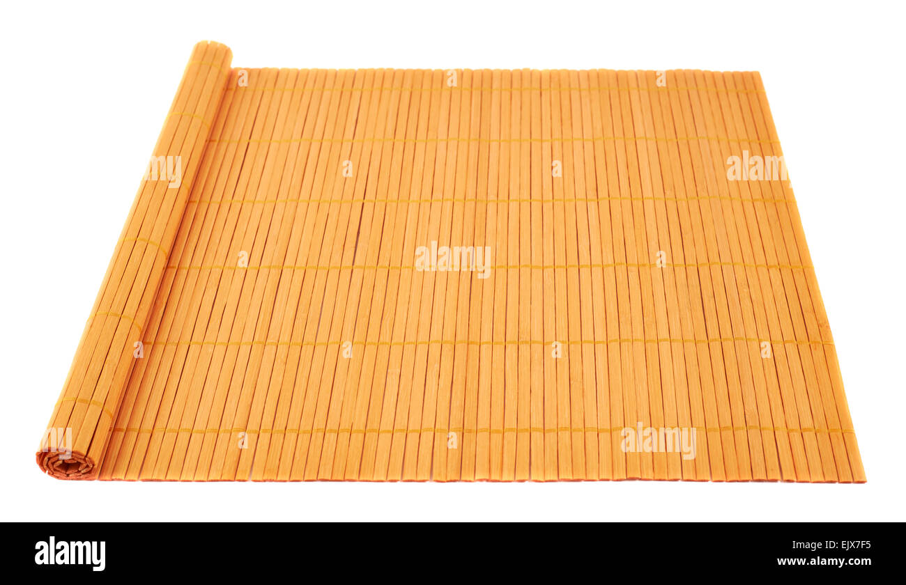 Rolled straw mat isolated Stock Photo - Alamy
