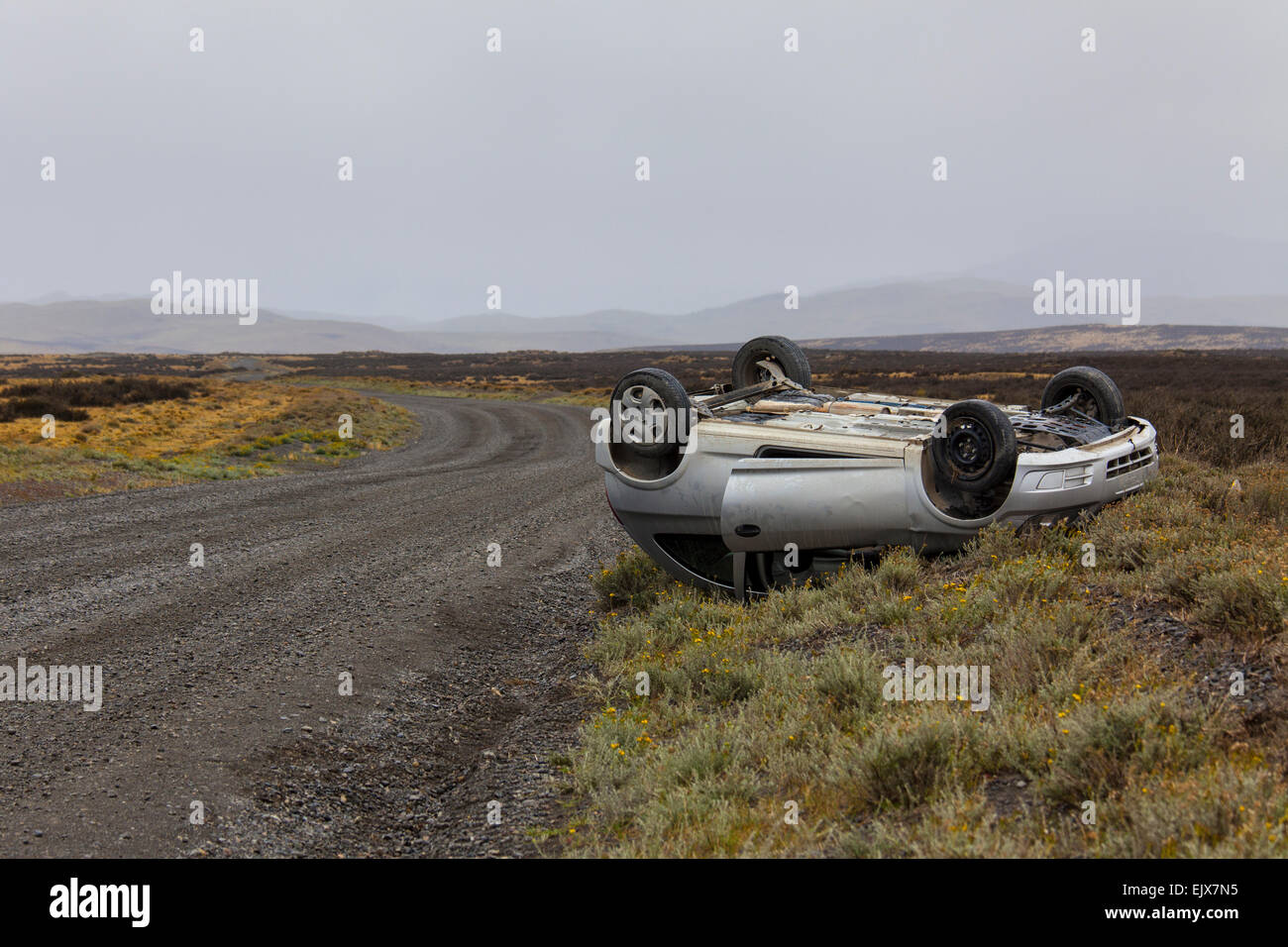 Upturned car hi-res stock photography and images - Alamy
