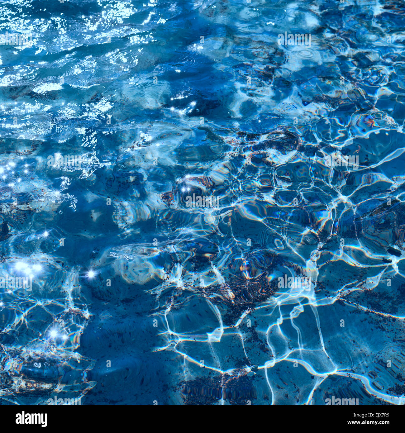 Reflections and waves of the blue water Stock Photo - Alamy