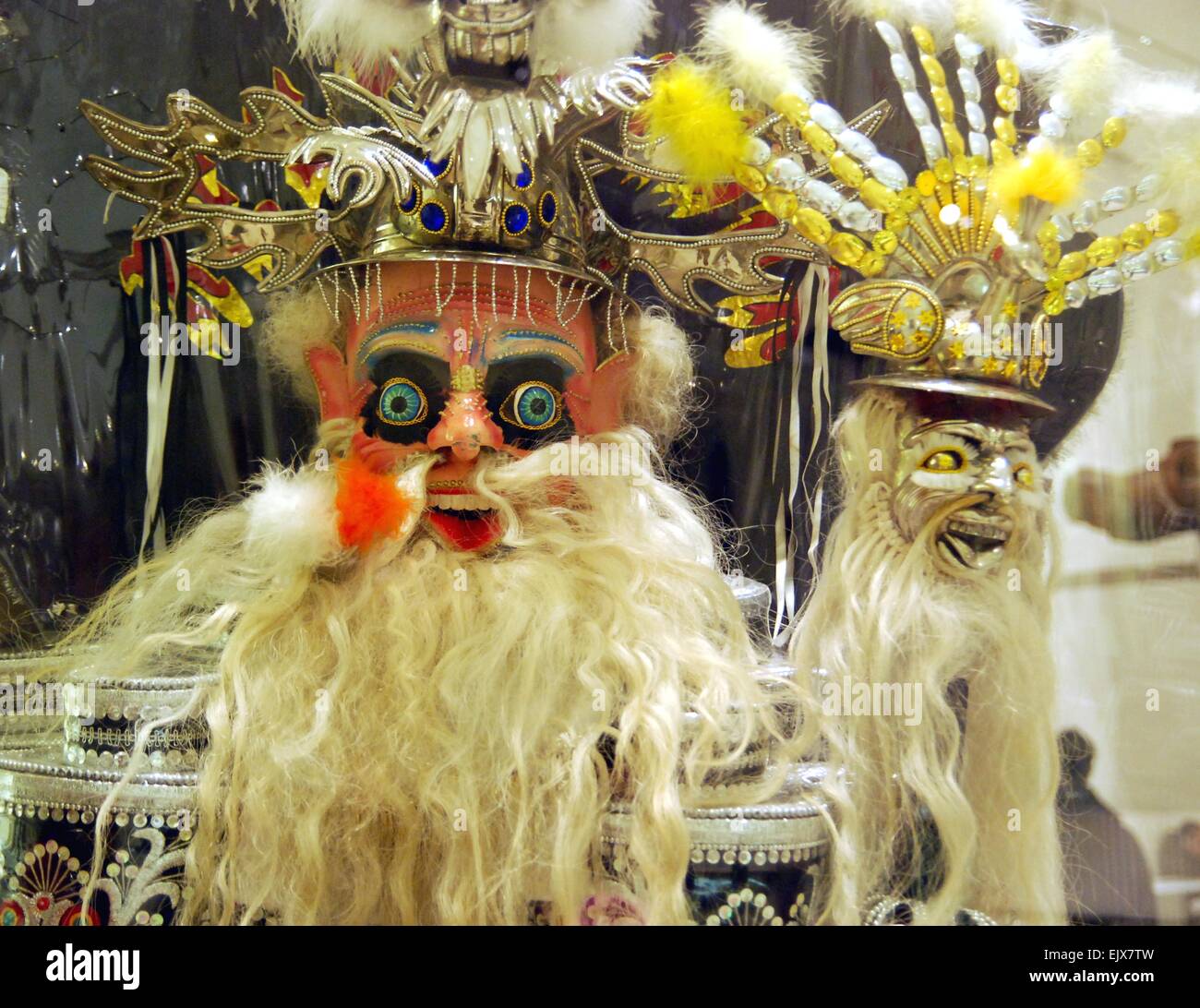 Bolivian masks on show at the British Museum, London Stock Photo - Alamy