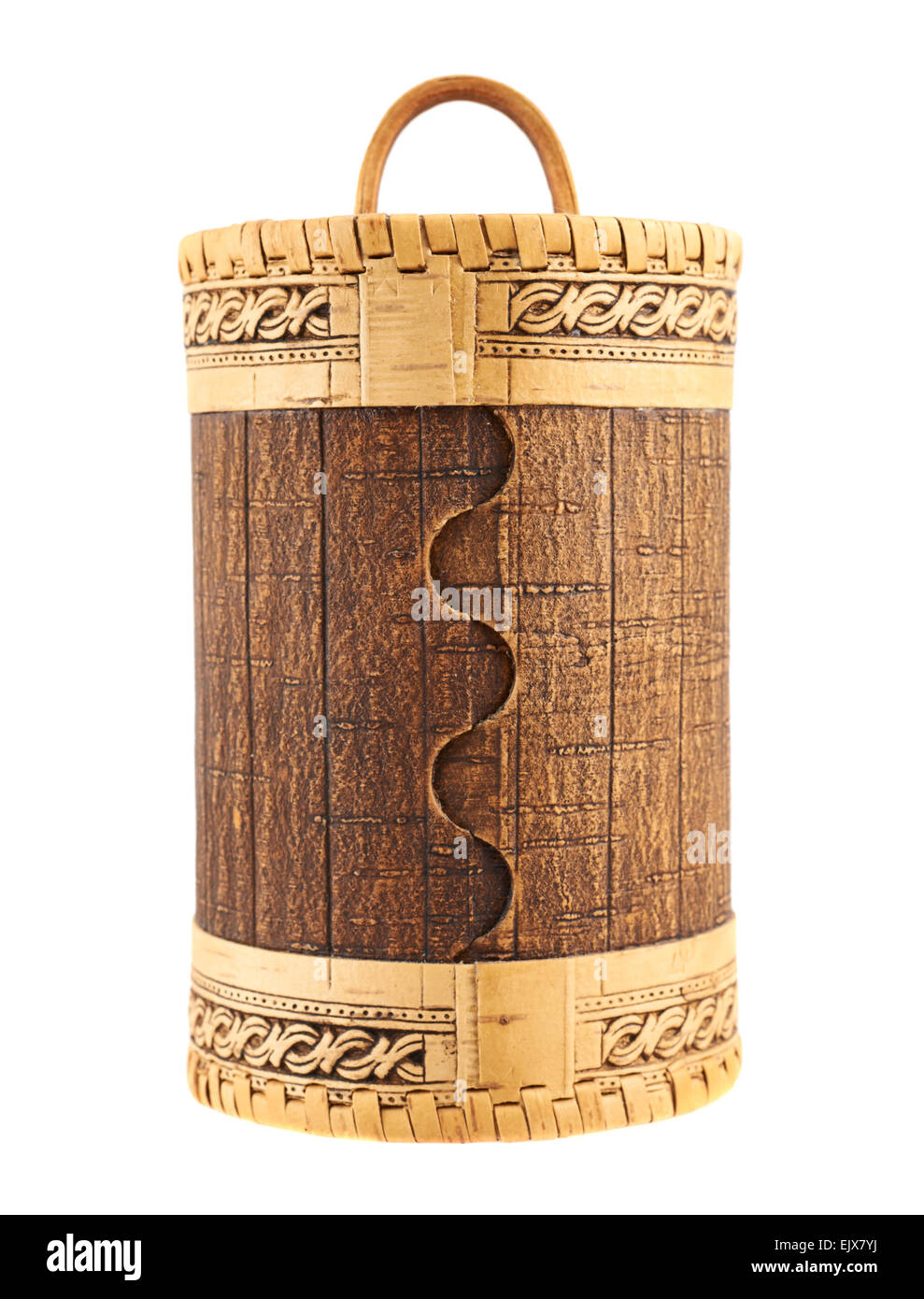 Handmade wooden cylindrical case Stock Photo - Alamy