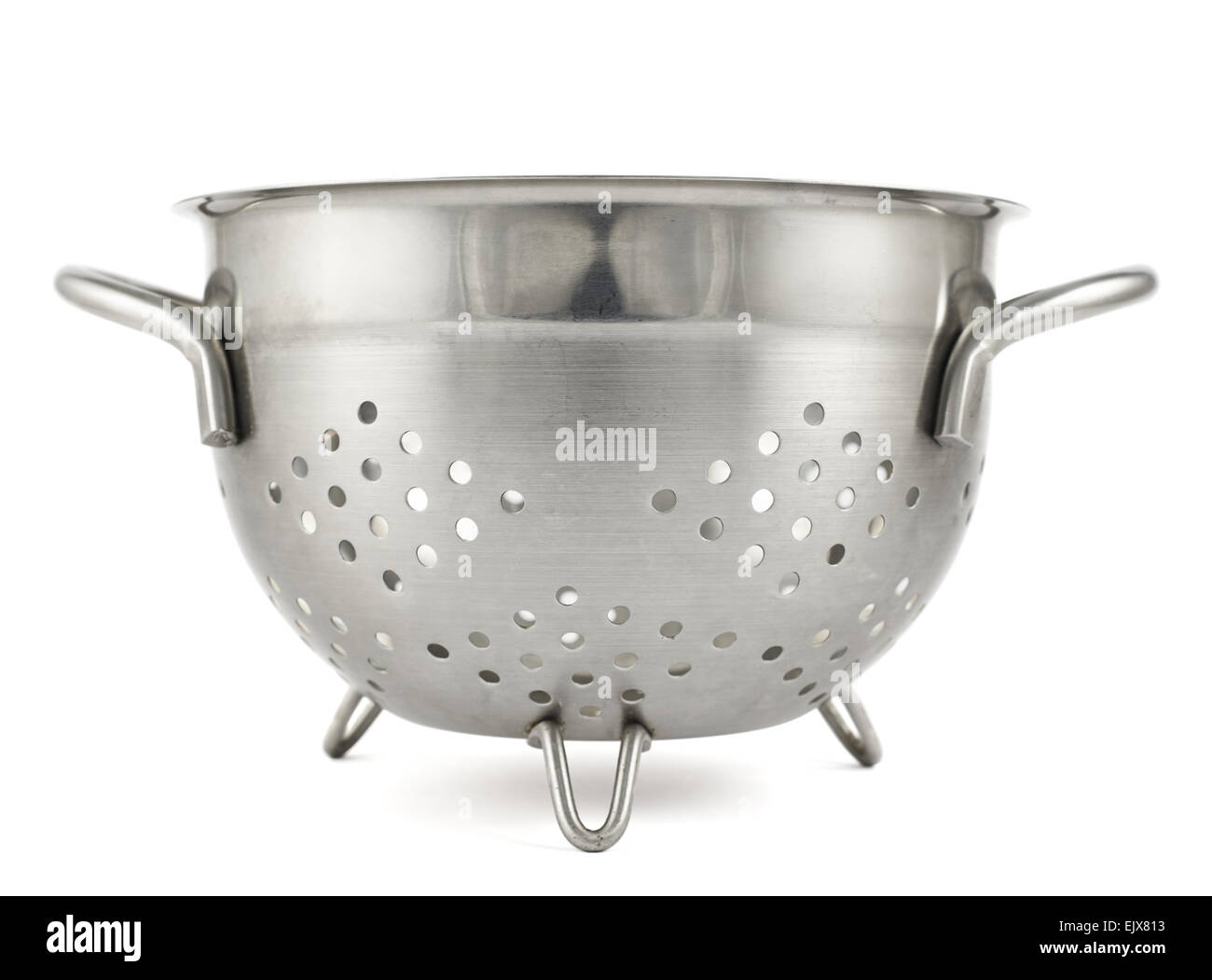 Steel strainer sieve metal bowl Stock Photo - Alamy