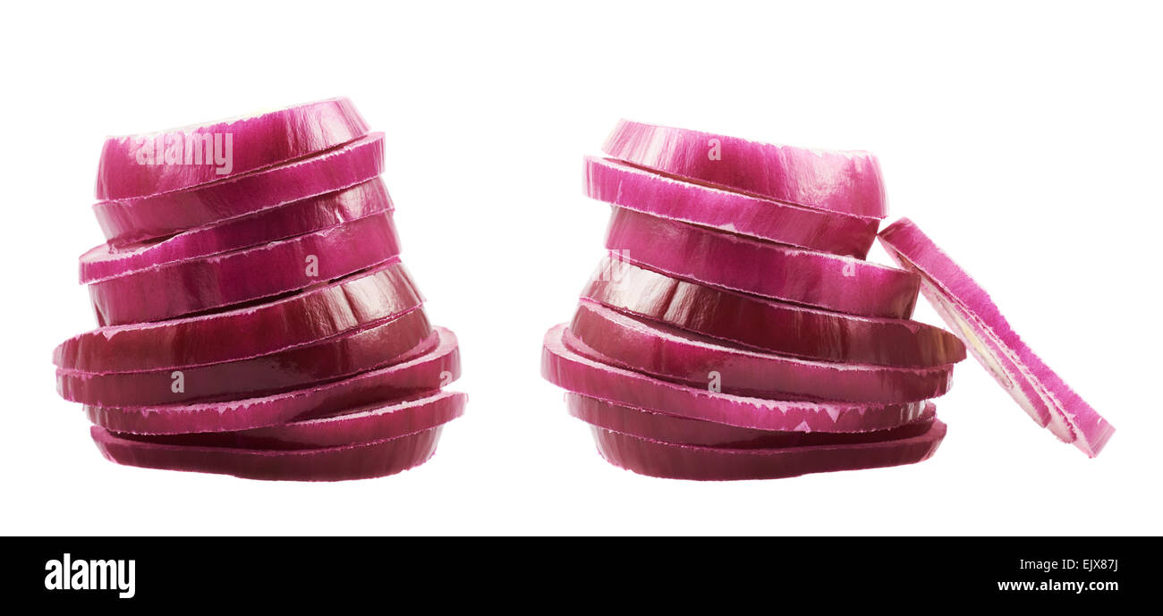 Sliced red onion isolated Stock Photo - Alamy