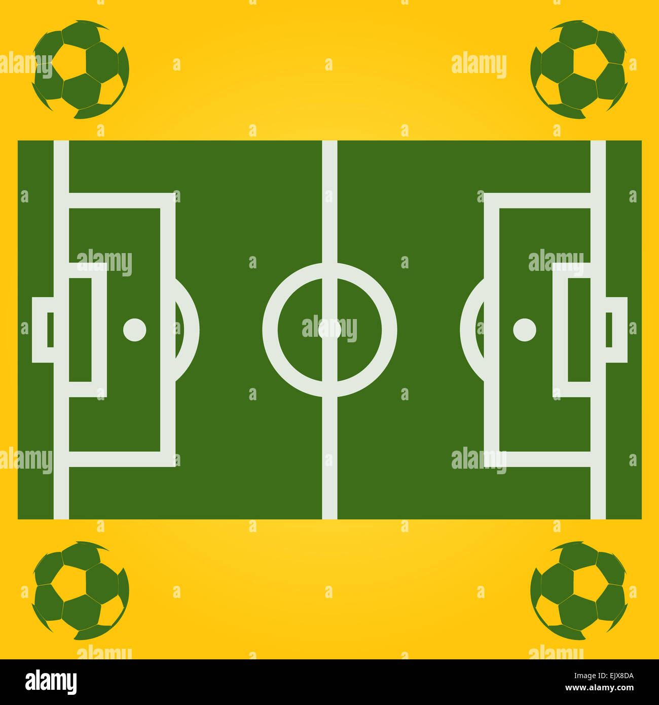 Vector football field illustration with ball Stock Photo - Alamy